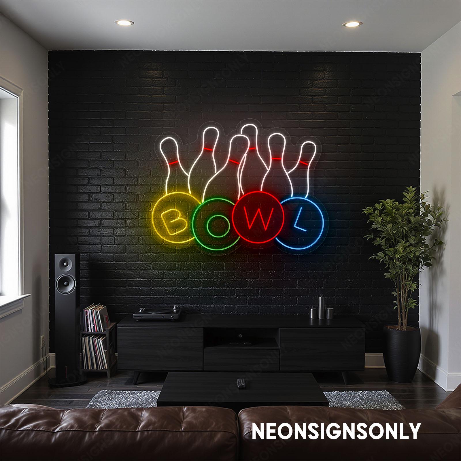 Bowling Neon Sports Bar Neon Sign, Bowling Alley Led Wall Light Game ...