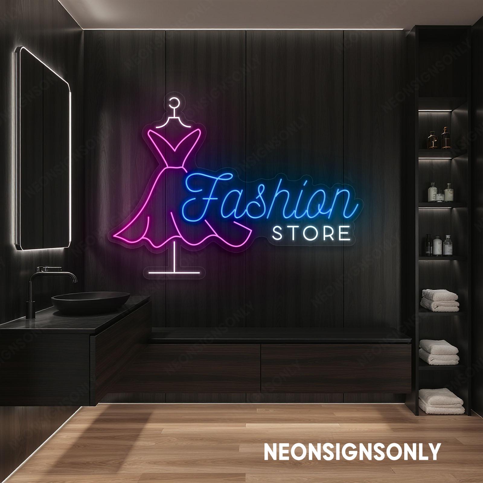 Fashion Store Led Neon Sign, Fashion Store Dress Mannequin Neon Light ...
