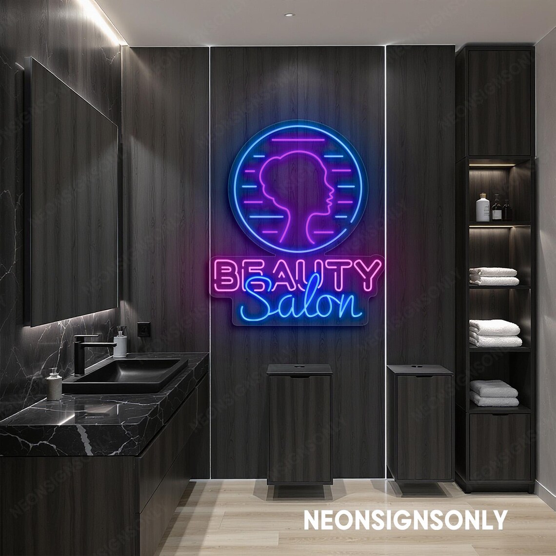 Beauty Salon LED Neon Sign, Personalized Beauty Salon Girl Light Line ...