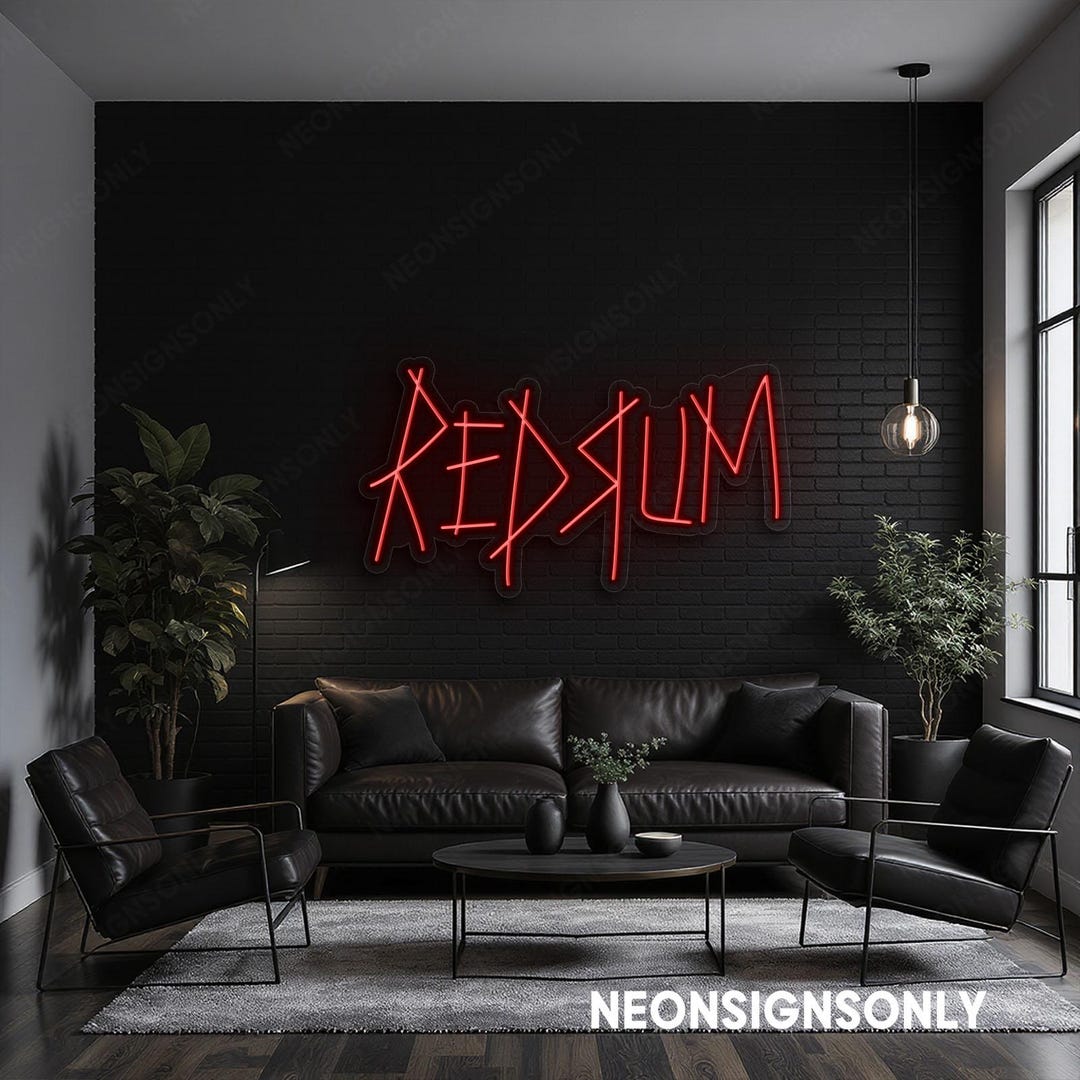 REDRUM LED Neon Sign, Redrum Glow Led Line Light, Redrum Spooky Neon ...