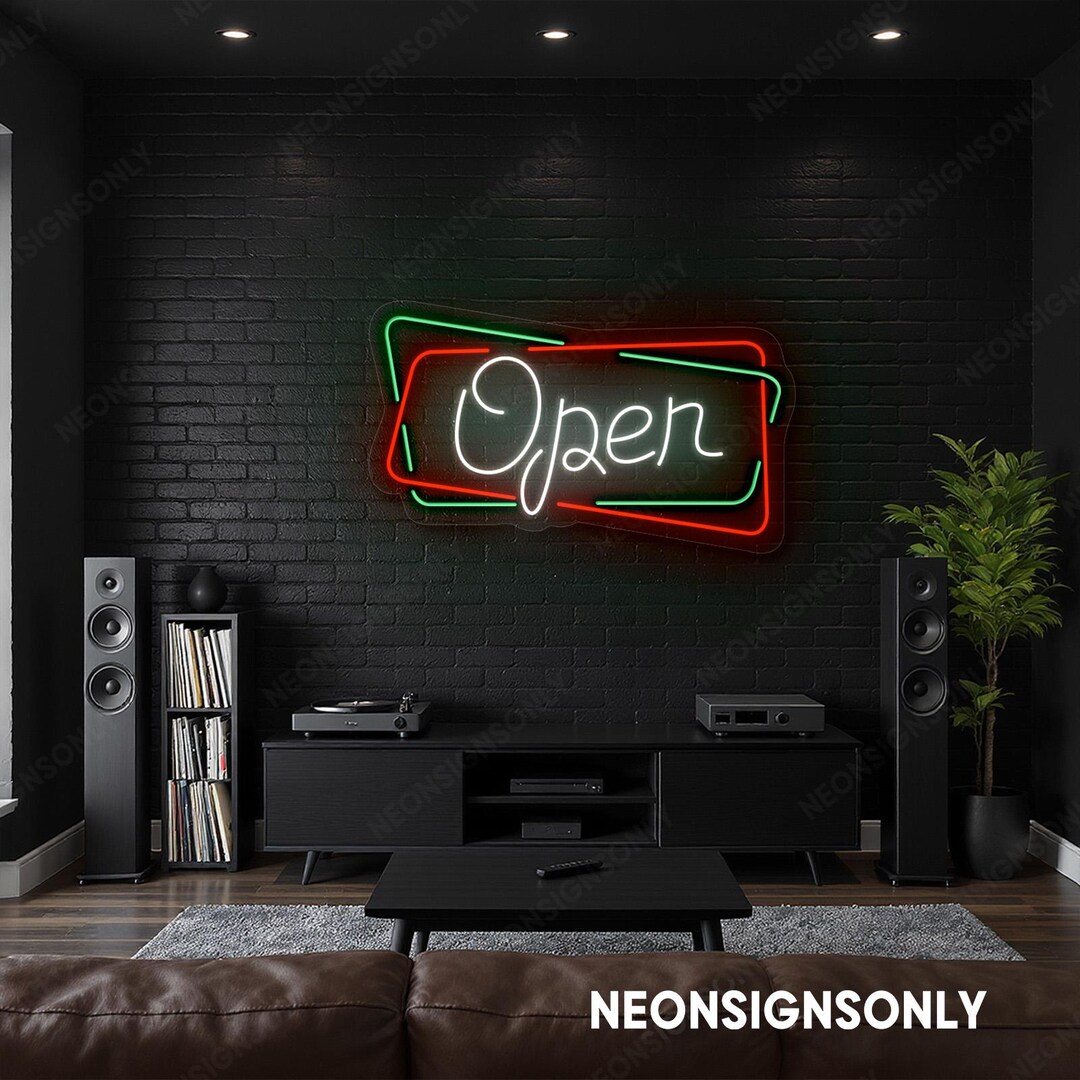 Open Neon LED Sign, Open Light Wall Art, Open Neon Storefront Sign ...