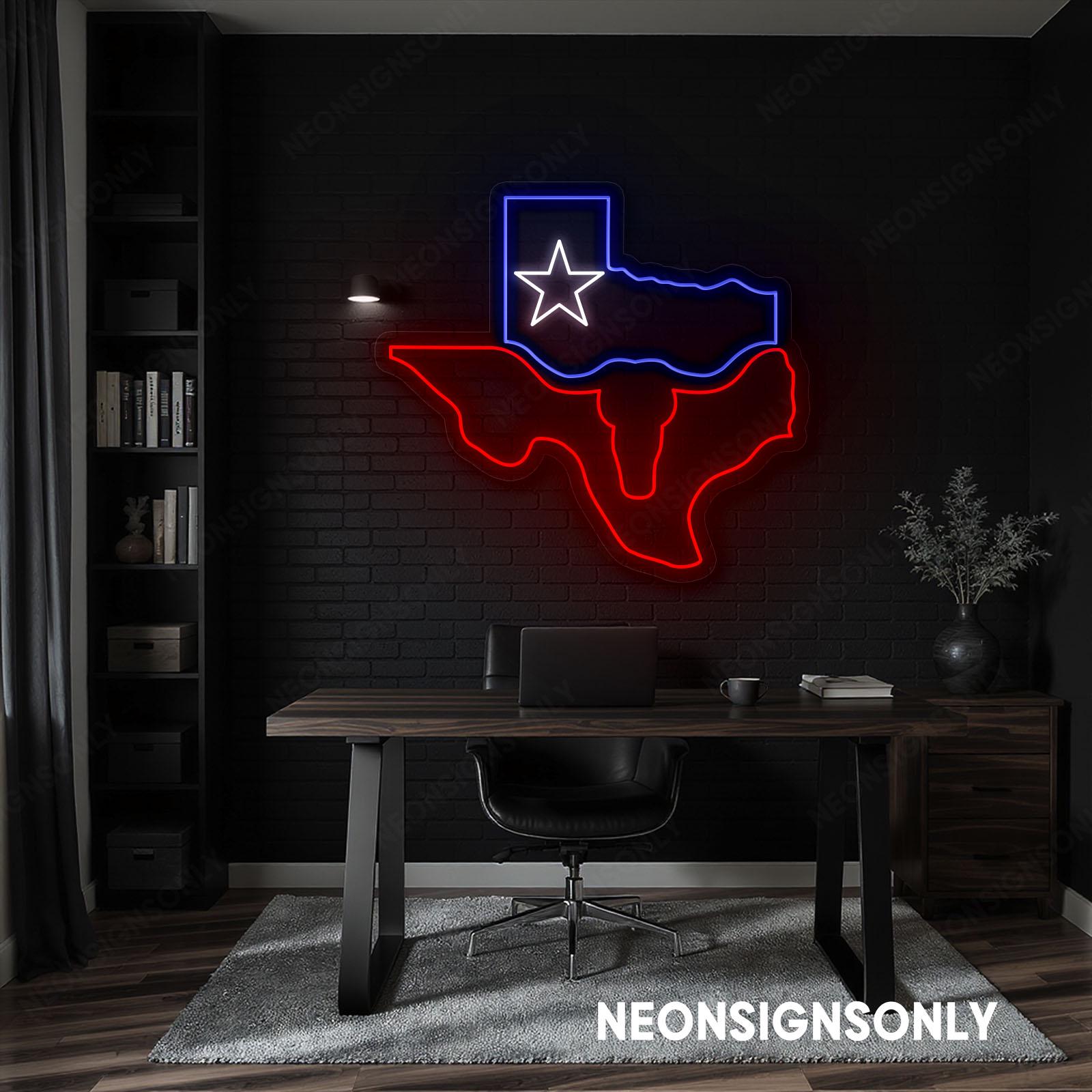 Texas Led Neon Sign, Texas Map Texas Flag Neon Light, Texas Neon Line ...
