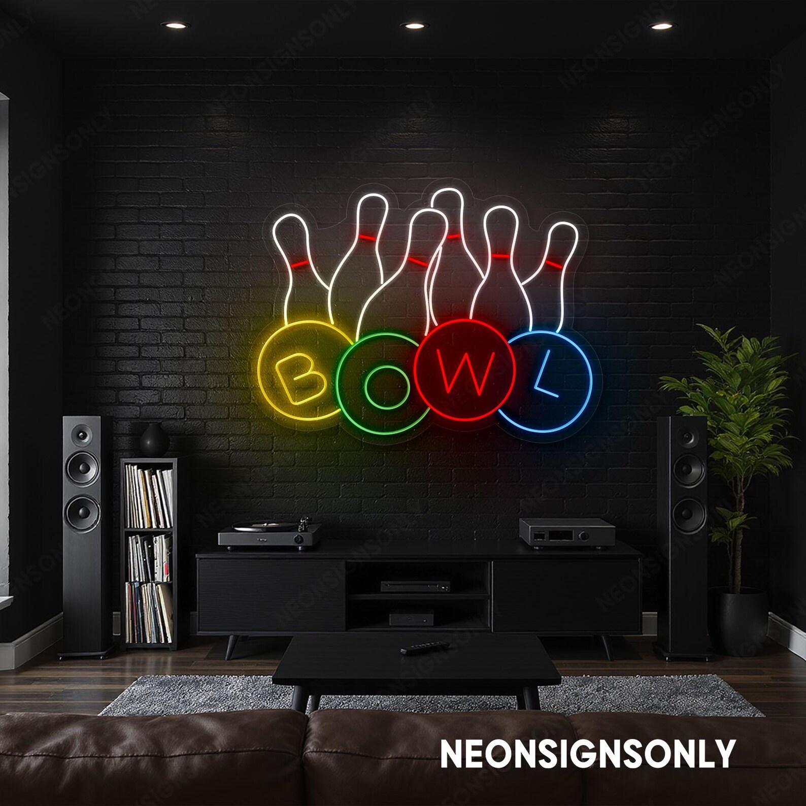 Bowling Neon Sports Bar Neon Sign, Bowling Alley Led Wall Light Game ...