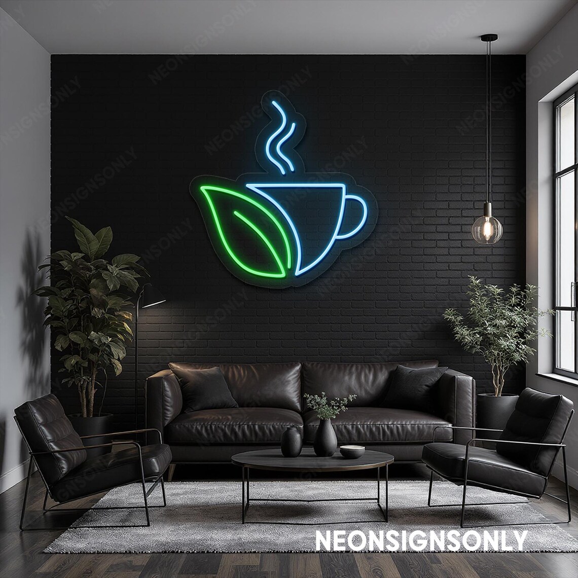 Tea Coffee Cup Neon LED Sign, Coffee Tea Cup Led Neon Wall Light ...