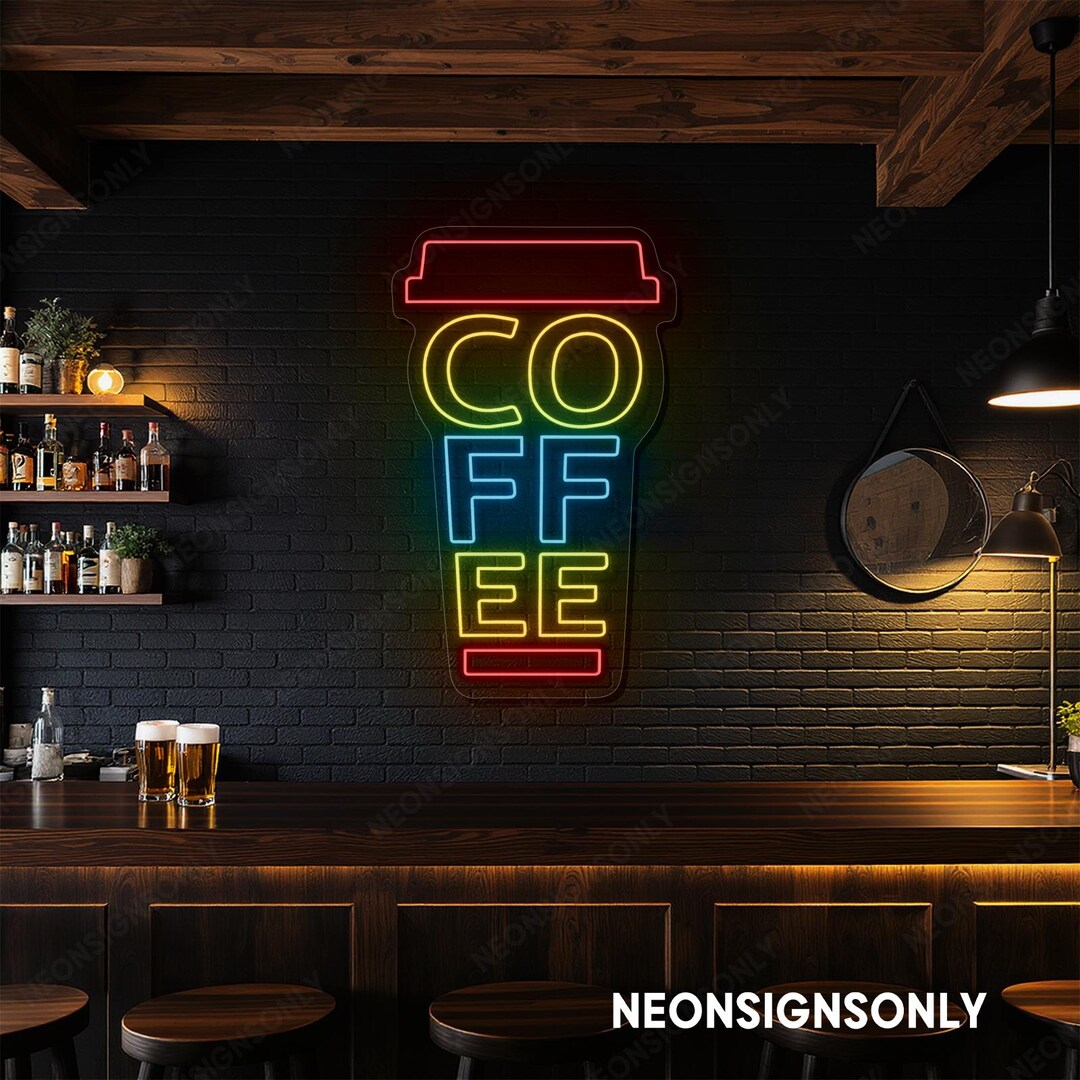 Coffee Led Neon Sign, Coffee Cup Wall Neon Light, Coffee Led Sign ...