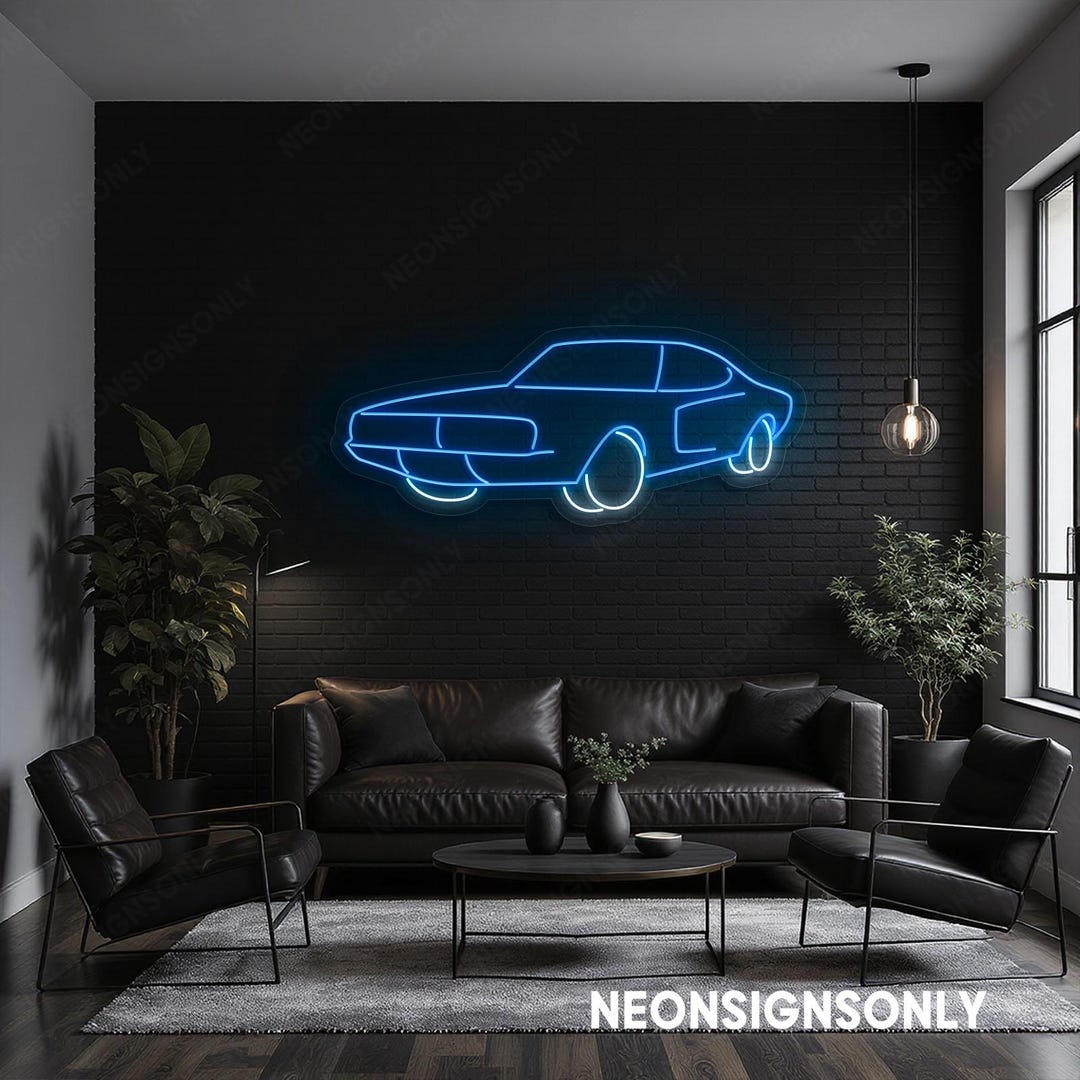 Classic Muscle Car Led Neon Sign, Car Led Line Art Vintage Car Neon ...