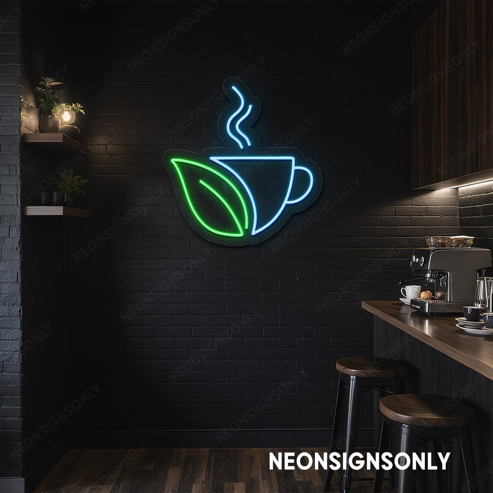 Tea Coffee Cup Neon LED Sign, Coffee Tea Cup Led Neon Wall Light ...