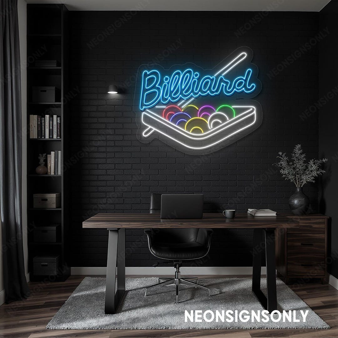 Billiard Neon LED Sign, Billiards Led Neon Wall Light, Billiards Ball ...