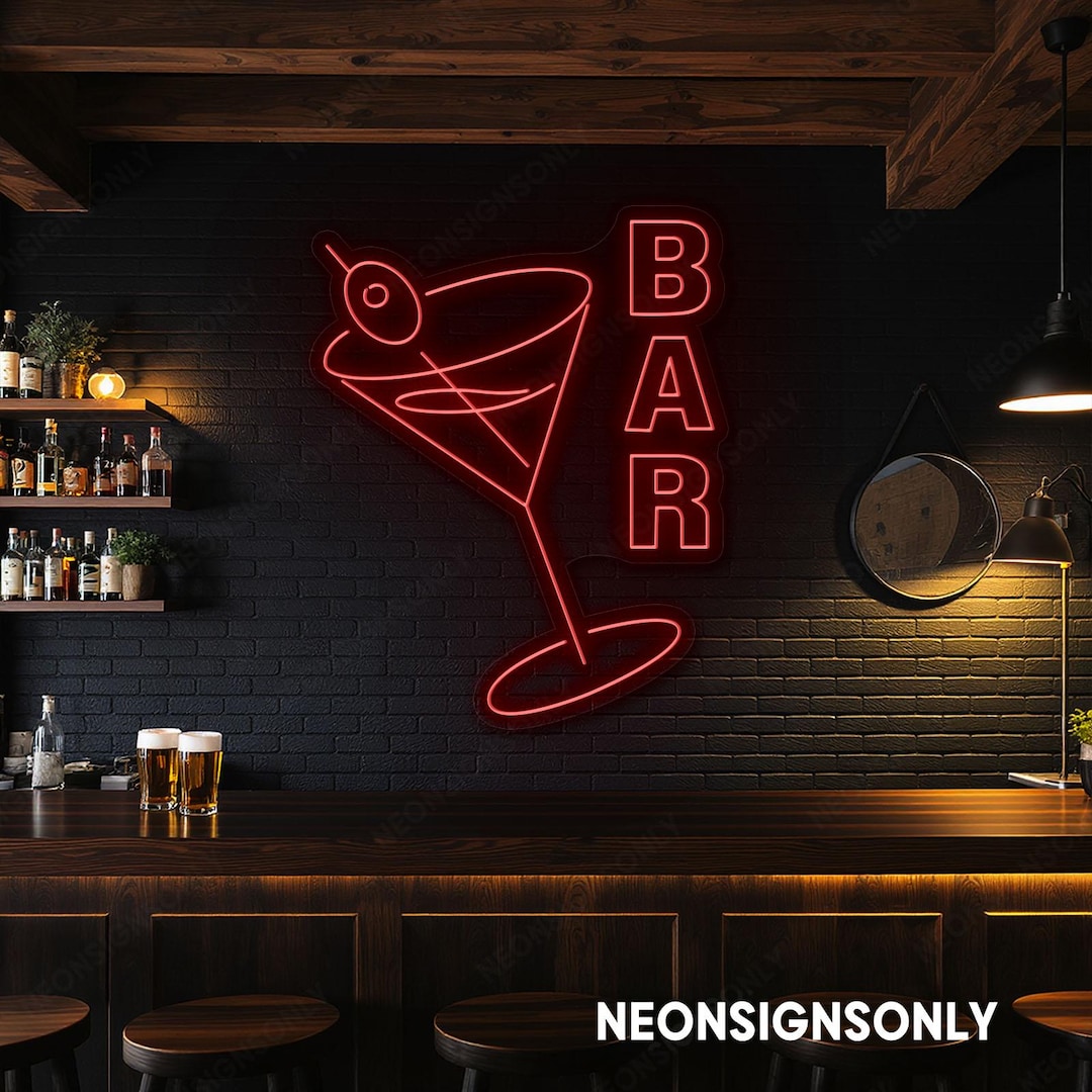 Bar Neon Light Cocktails Led Sign, Bar Cocktail Bar Wall Light Decor ...