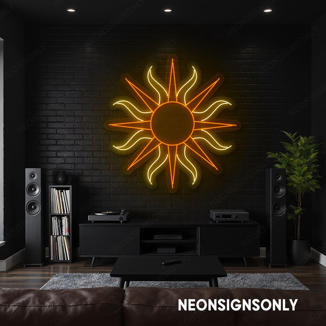 Sun Led Neon Sign, Sunshine Led Light Line Art, Personalized Sun Wall ...