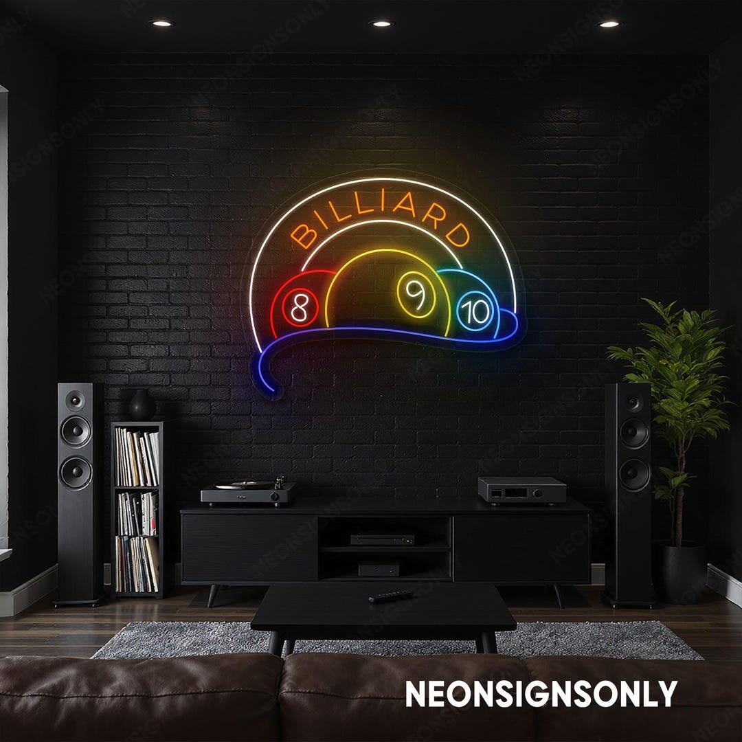 Rainbow Pool Balls Led Wall Light Billiard for Game Room, Personalized ...
