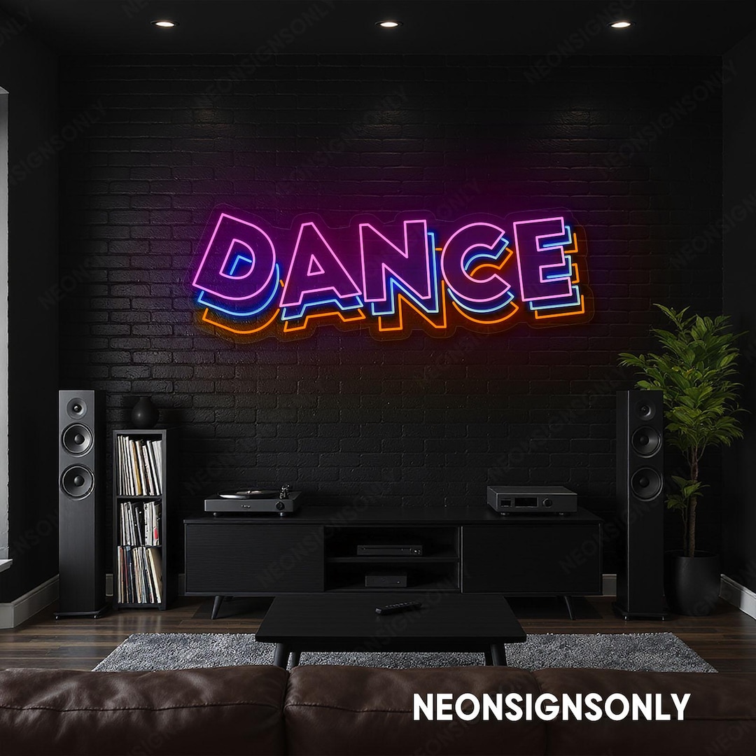 DANCE Led Neon Sign, Personalized Dance Led Light Outline, Colorful ...