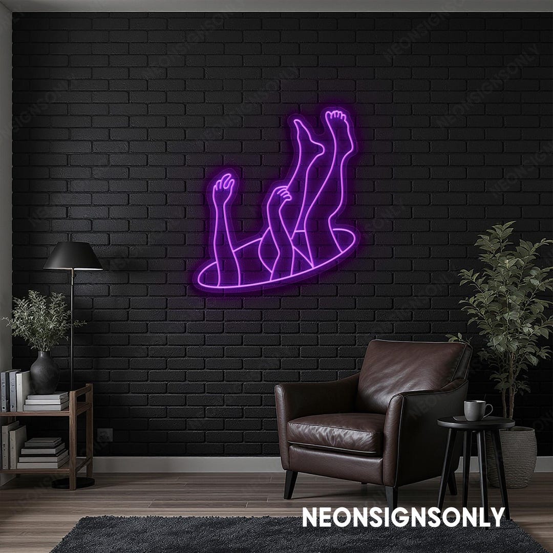 Space Falling LED Neon Sign, Personalized Falling Man Neon Wall Light ...