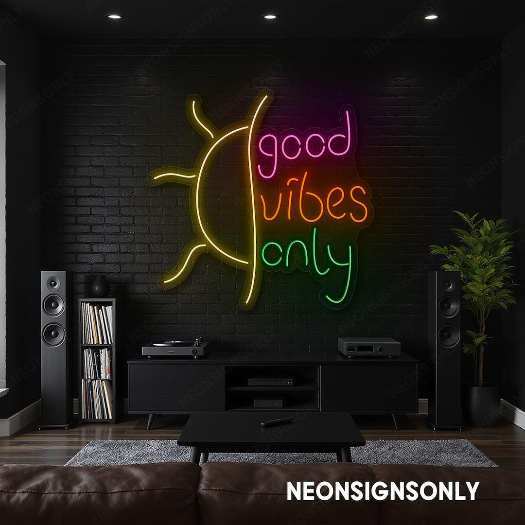 Good Vibes Only Led Neon Sign, Good Vibes Only Wall Light Sun Led ...