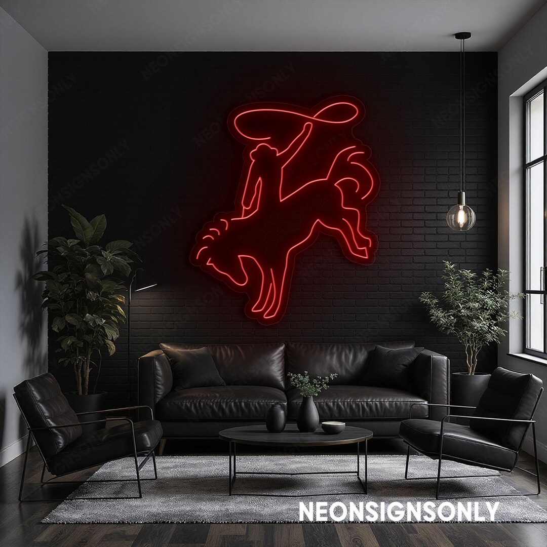 Rodeo Cowboy LED Neon Sign, Cowboy Neon Light Cowboy Horse Led Sign ...