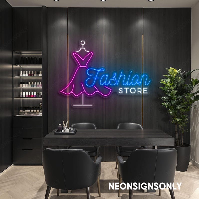 Fashion Store Led Neon Sign, Fashion Store Dress Mannequin Neon Light ...