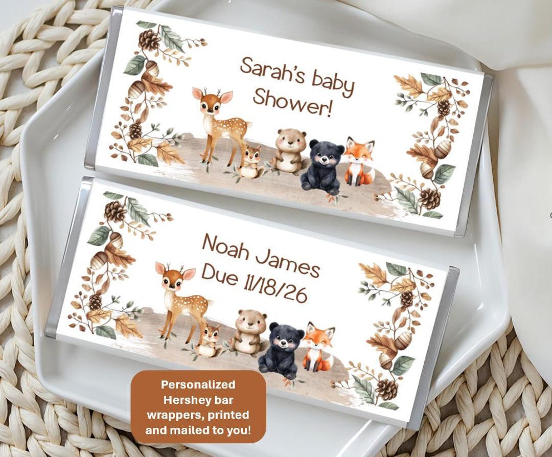 Woodland Baby Fall, Candy Bar Wrappers & Foils Only; FITS HERSHEYS ONLY ...