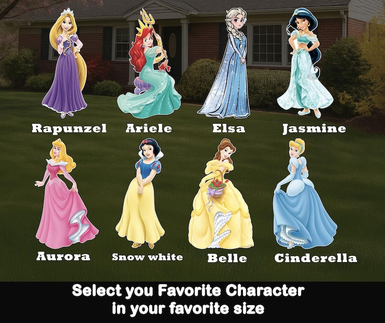 Princess Cutout Princess Decoration Life Size Princess Birthday Decor ...