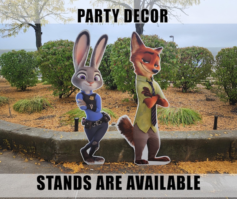 Judy and Nick Zootopia Birthday Decoration Zootopia Cutout Party Decor ...