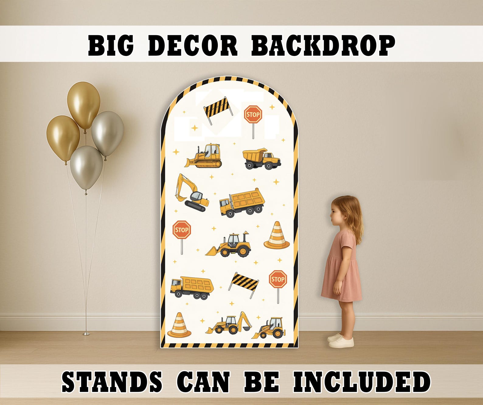 Construction Backdrop Arch - Construction Birthday Backdrop ...