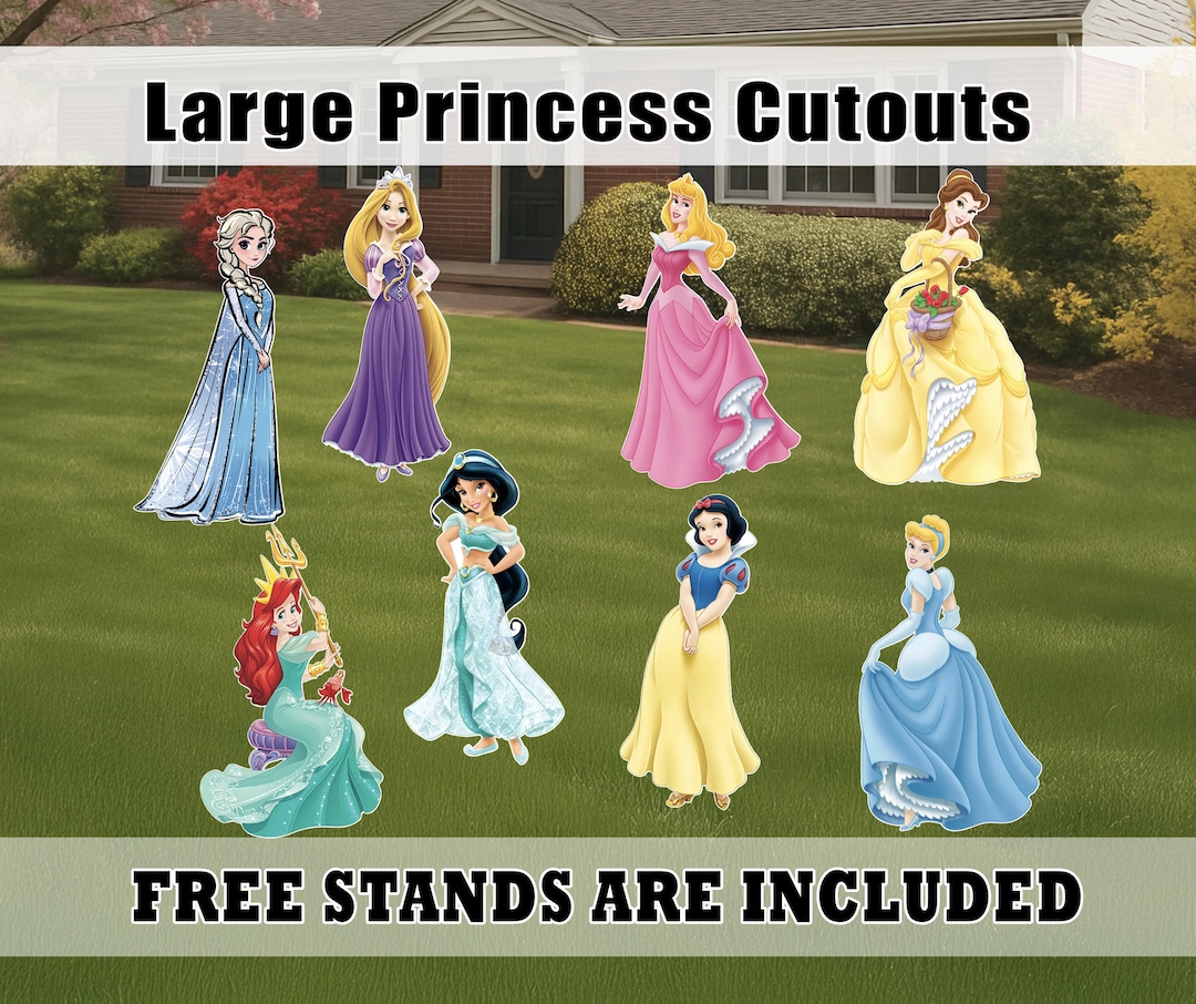 Princess Cutout Princess Decoration Life Size Princess Birthday Decor ...