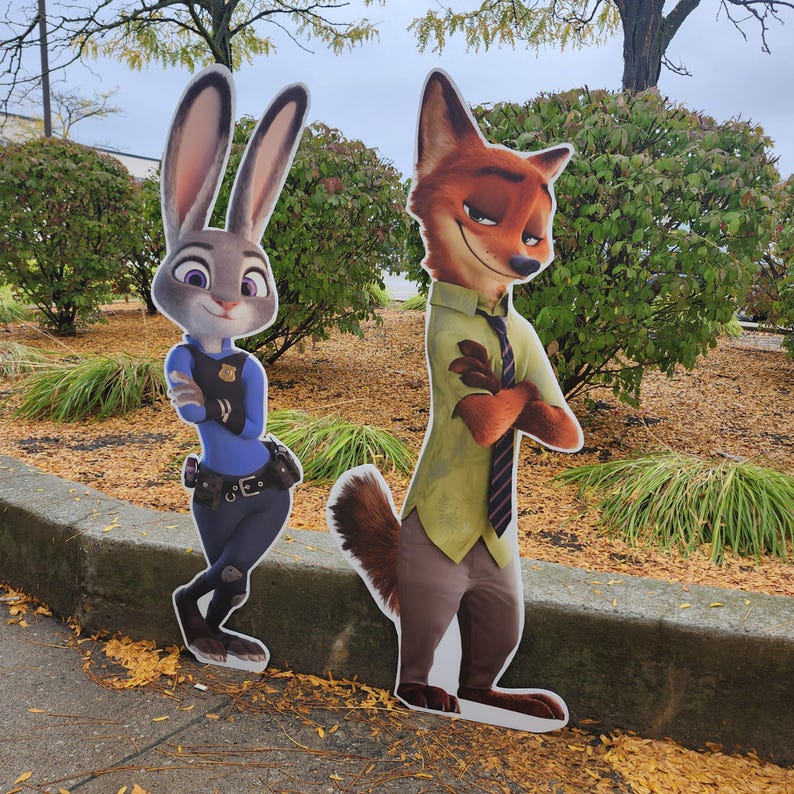 Judy and Nick Zootopia Birthday Decoration Zootopia Cutout Party Decor ...