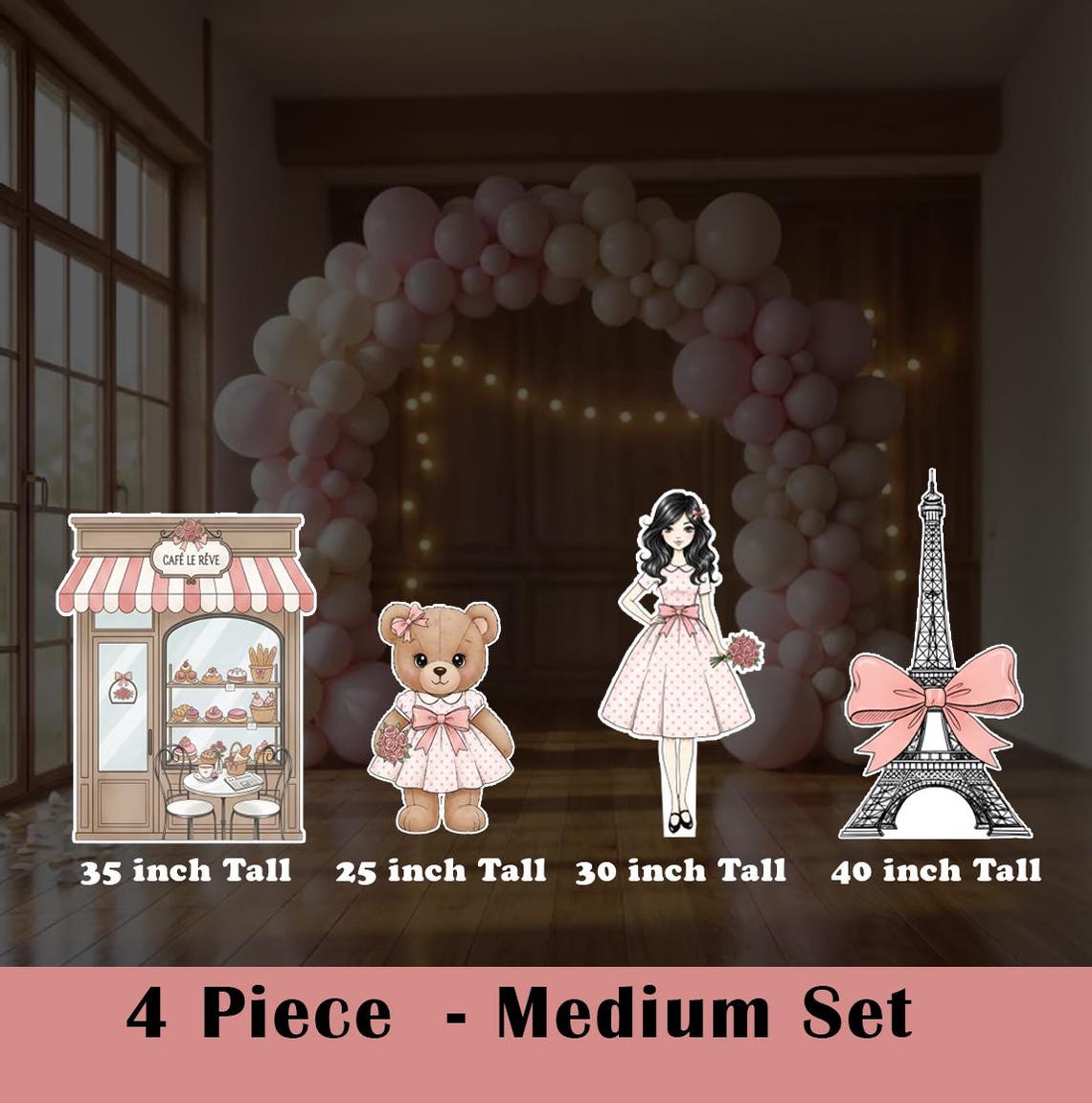 Paris Party Cutouts, Eiffel Tower & Paris Cafe Props, Pink French Baby ...