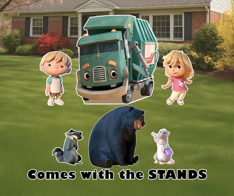 Trash Truck Birthday Decoration – Trash Truck Cutout Centerpiece - Kids ...