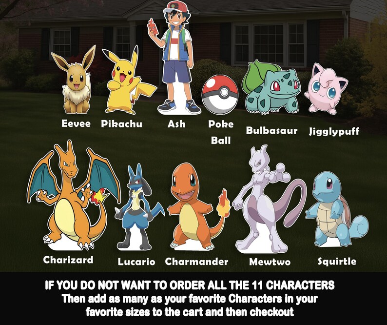 Pokemon Decoration Pokemon Cutouts Pokemon Yard Signs Cut Out Pokemon ...