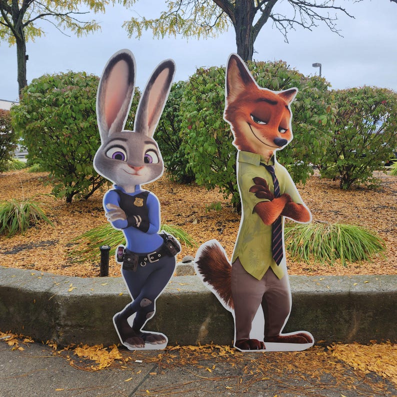 Judy and Nick Zootopia Birthday Decoration Zootopia Cutout Party Decor ...