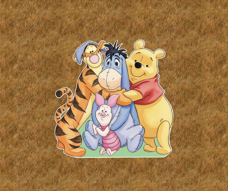 Winnie the Pooh Piglet Tigger Eeyore Cutout, Pooh Bear Birthday Party ...