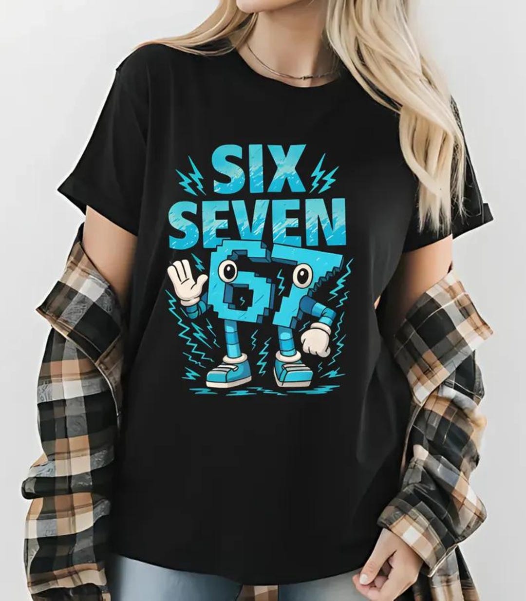 Funny 67 Meme Shirt, Six Seven Pixel Character Tee, Retro Gamer Graphic ...