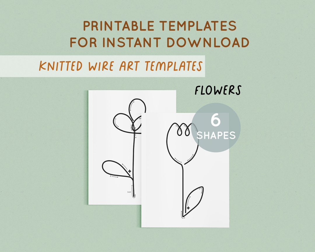 Wire Craft, Printable Knitted Wire Art Template, Flowers, Design ...