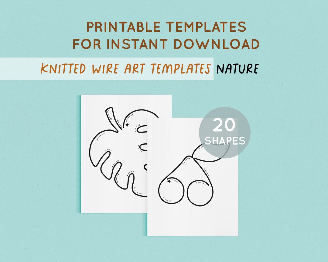 Wire Art Template, Wire Craft, Flowers, Printable Templates for Knitted ...