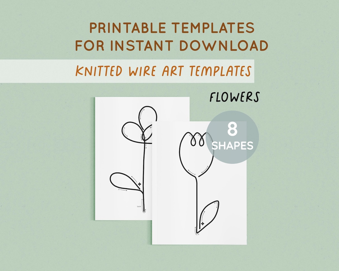 Wire Craft, Printable Knitted Wire Art Template, Flowers, Design ...
