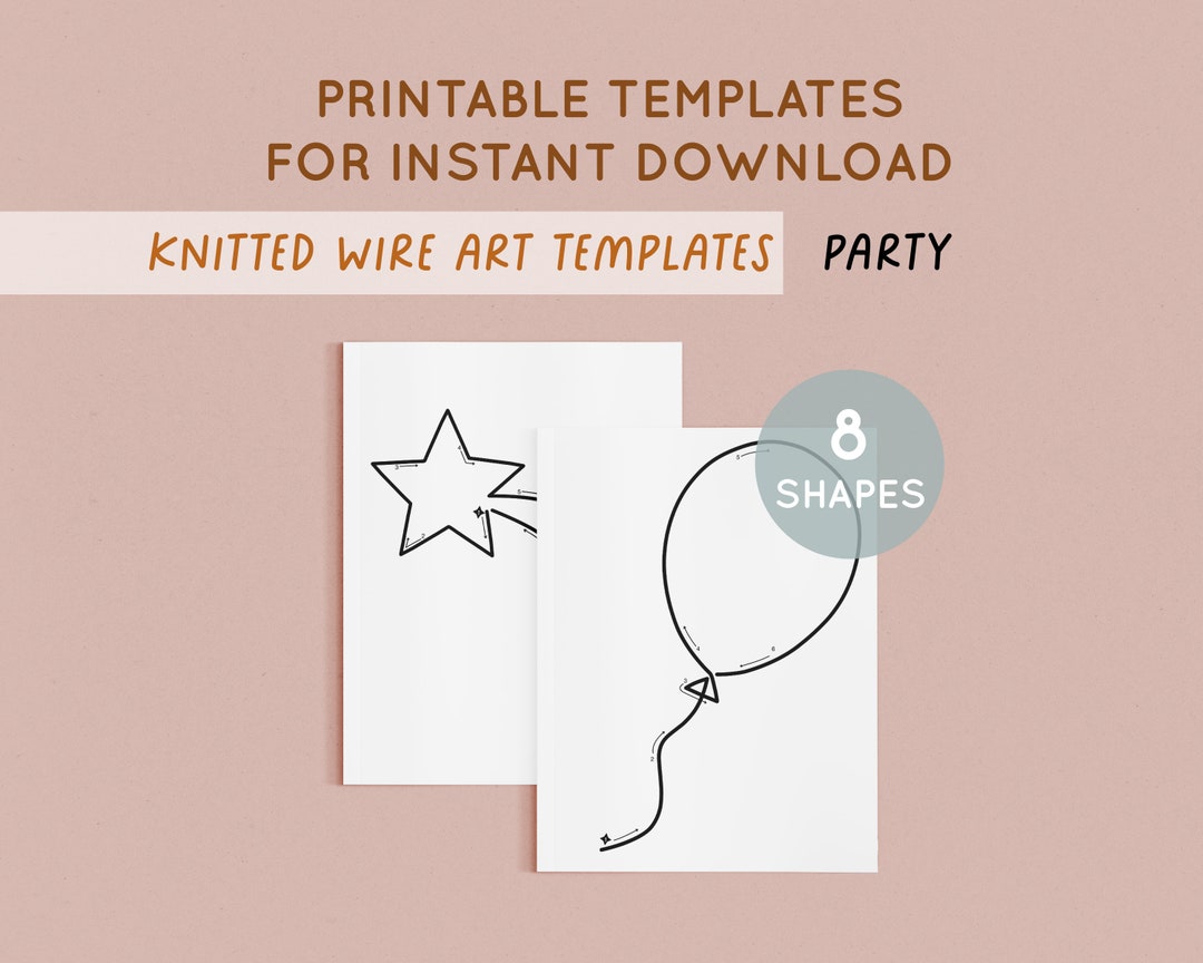 Wire Art Template, Printable Templates for Knitted Wire, Wire Art ...