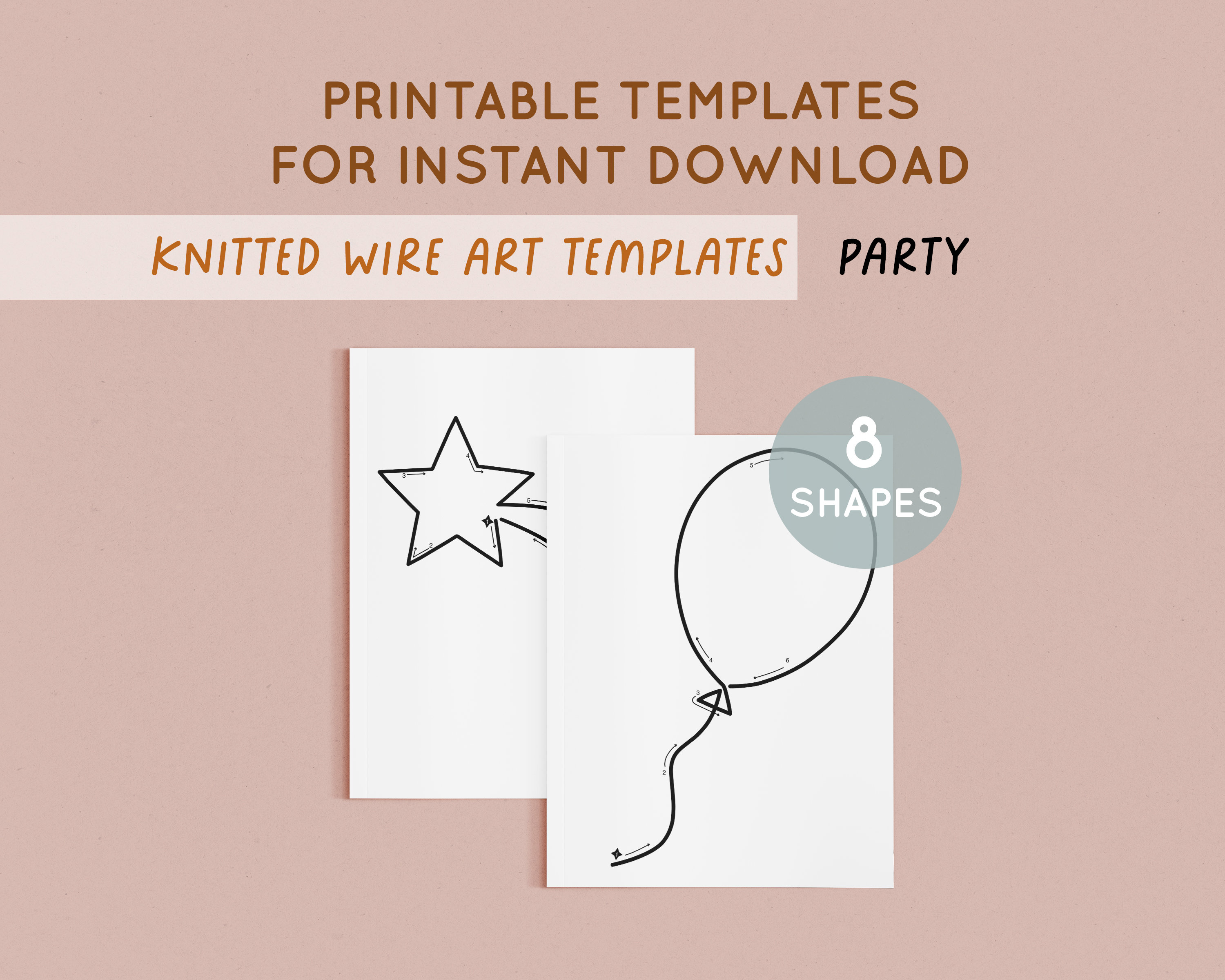 Wire Art Template, Printable Templates for Knitted Wire, Wire Art ...