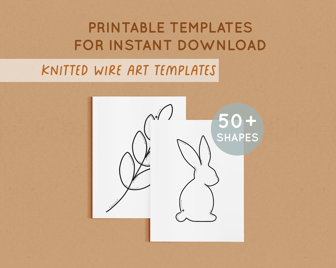 Wire Art Template Bundle, Printable Template for Knitted Wire, Wire ...