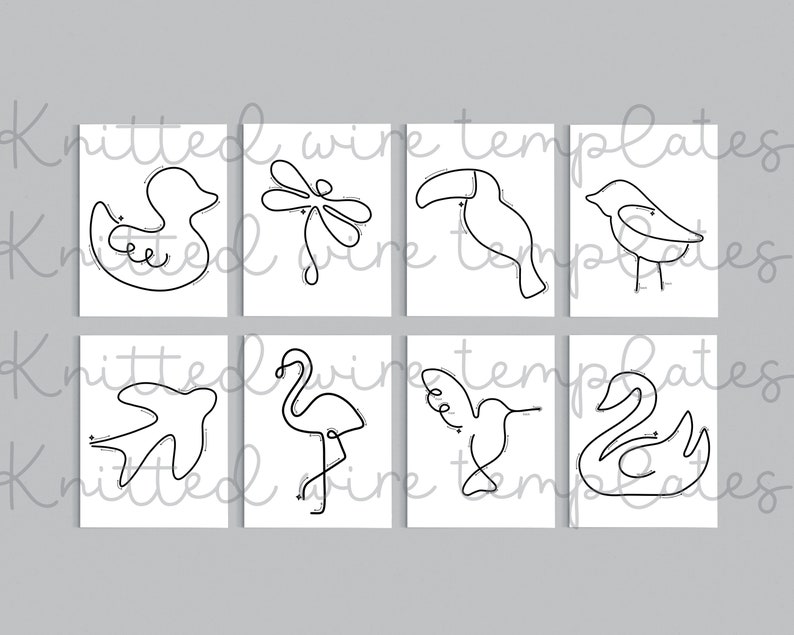 Wire Art Templates, Printable Template for Knitted Wire, Wire Bending ...