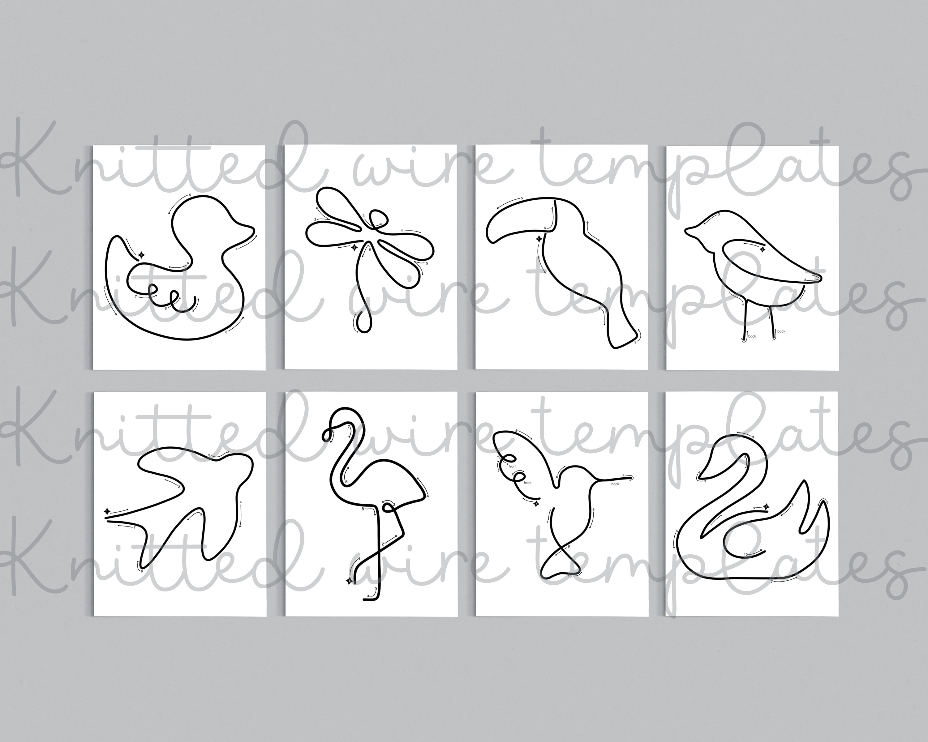 Wire Art Templates, Printable Template for Knitted Wire, Wire Bending ...