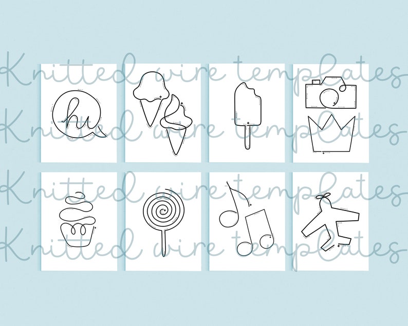 Printable Template for Knitted Wire, Wire Bending, Design Templates ...
