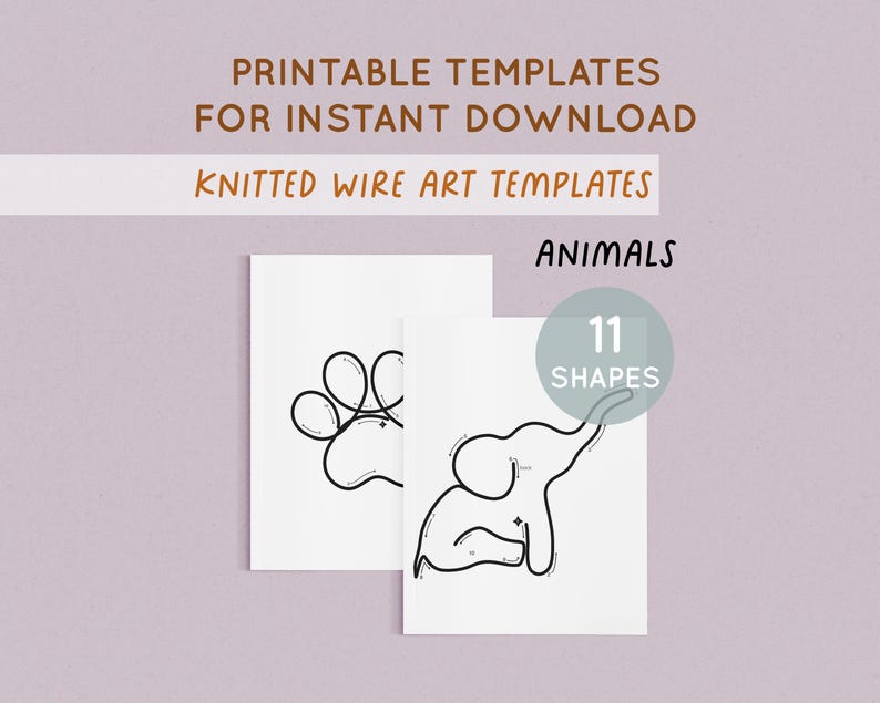 Printable Template for Knitted Wire, Wire Bending, Design Templates ...