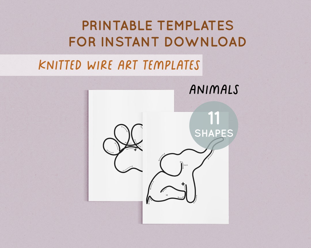 Printable Template for Knitted Wire, Wire Bending, Design Templates ...