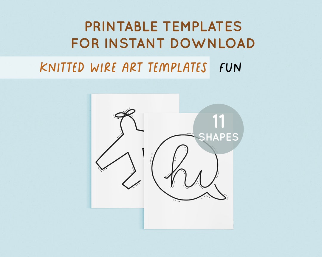 Printable Template for Knitted Wire, Wire Bending, Design Templates ...