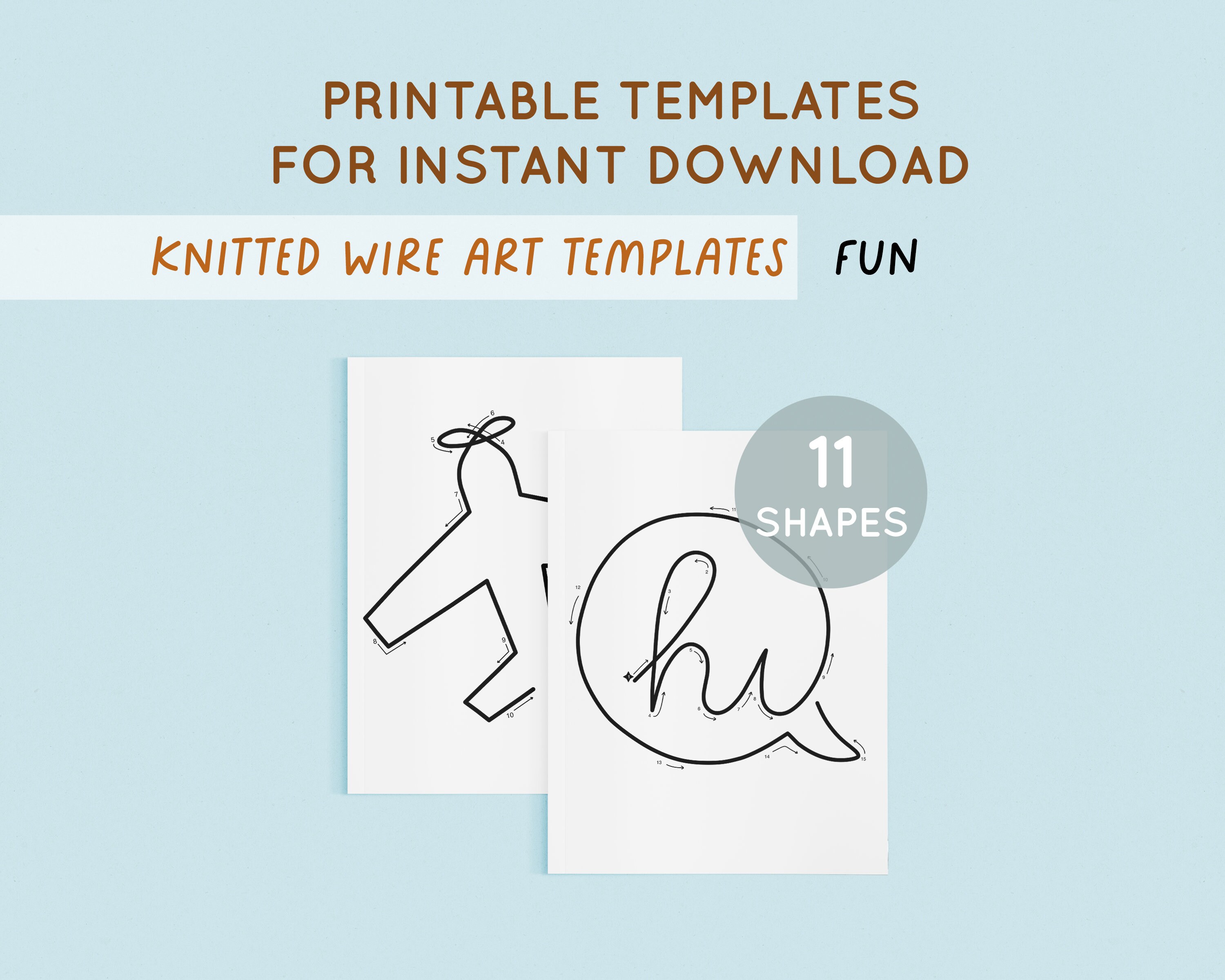 Printable Template for Knitted Wire, Wire Bending, Design Templates ...