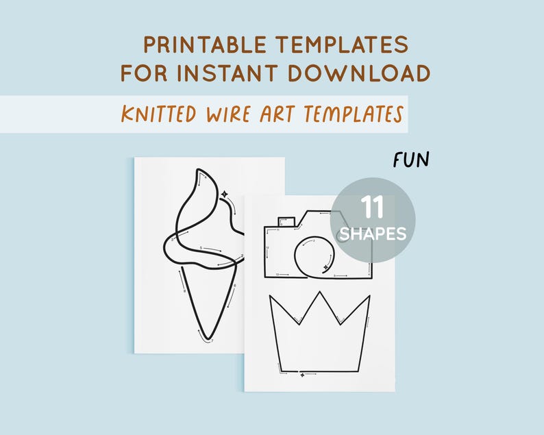 Printable Template for Knitted Wire, Wire Bending, Design Templates ...