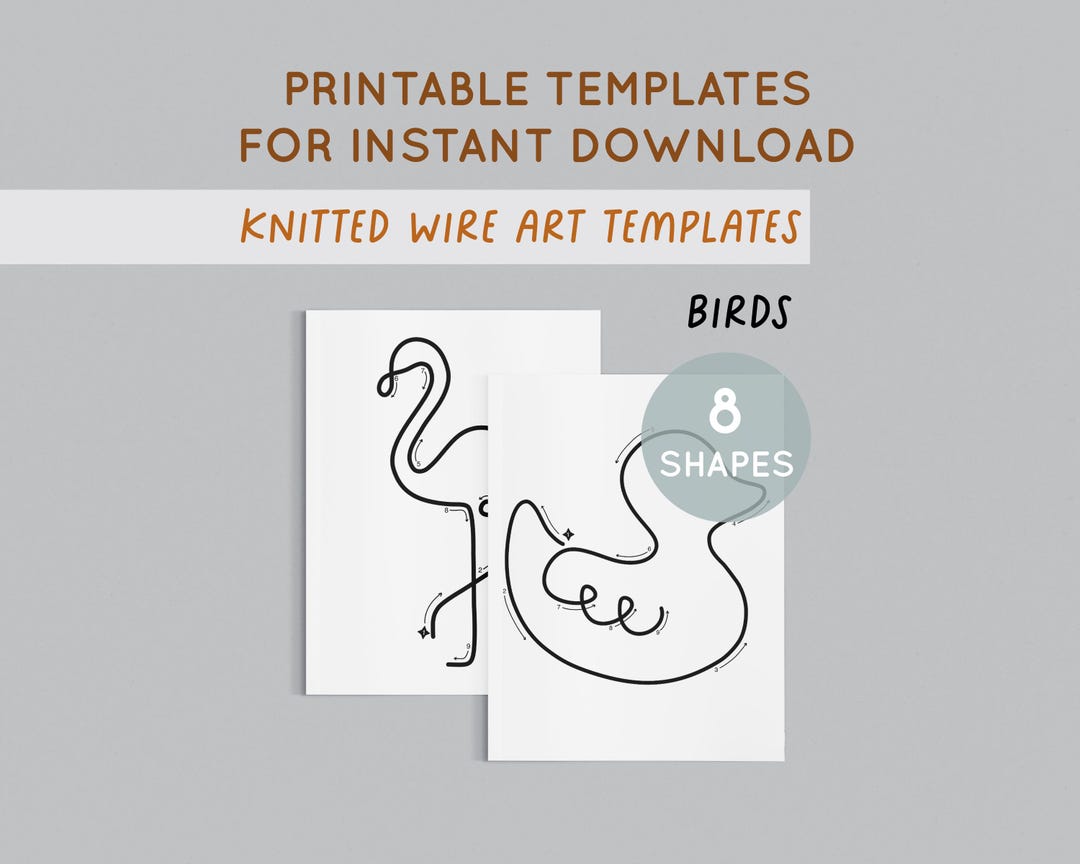 Wire Art Templates, Printable Template for Knitted Wire, Wire Bending ...