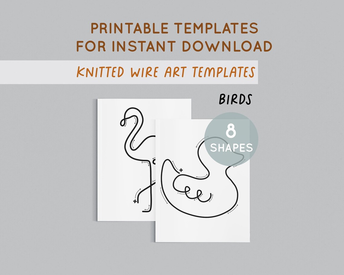 Wire Art Templates, Printable Template for Knitted Wire, Wire Bending ...
