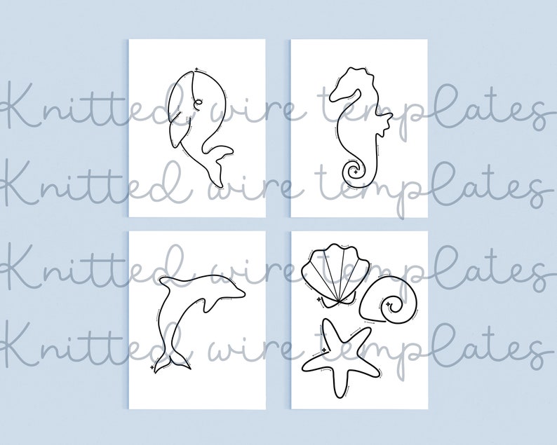 Printable Knitted Wire Art Template, Design Templates, Wire Bending ...