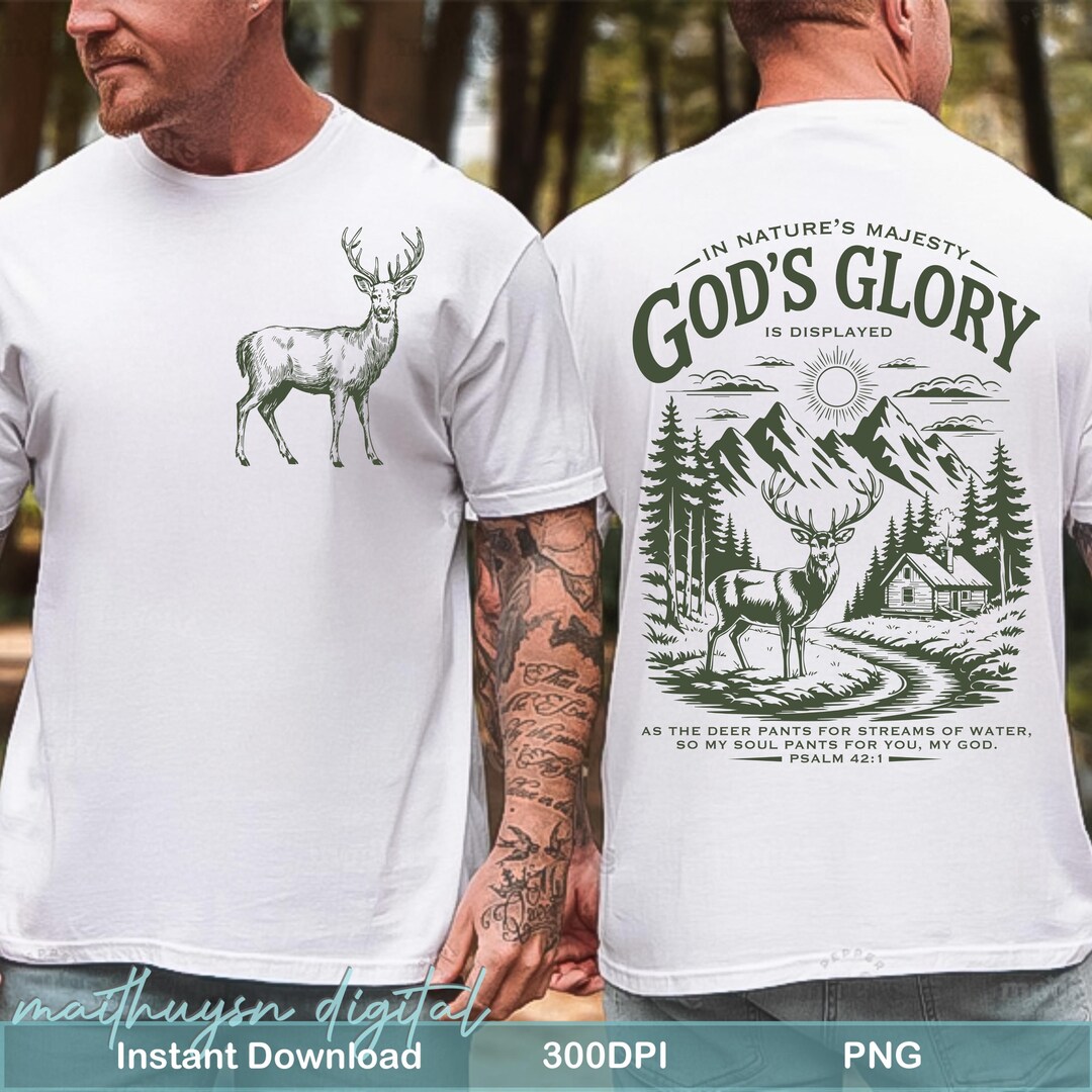 Christian Deer PNG, Bible Verse Antler Design, Faith-based Hunting PNG ...